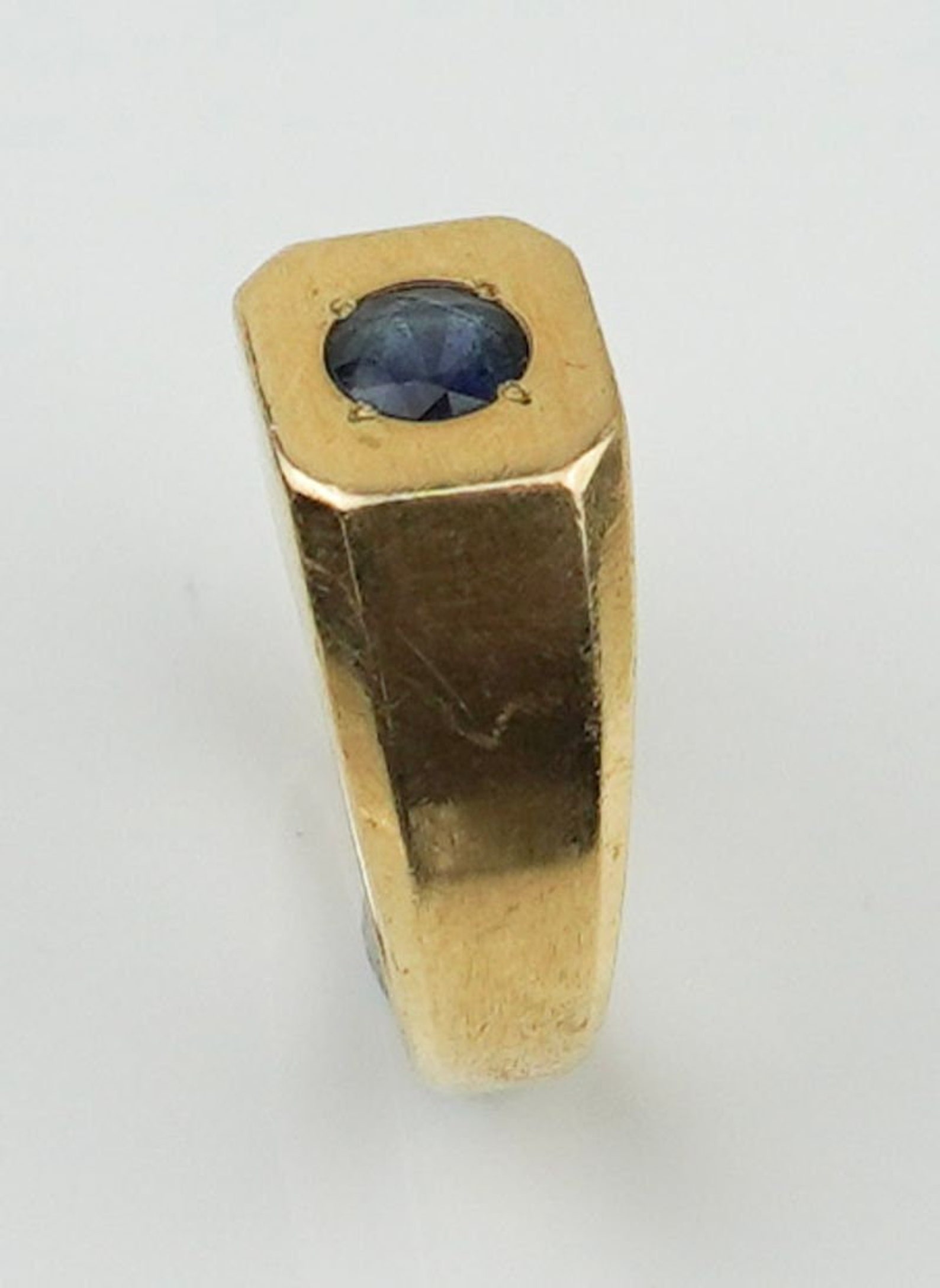14K Solid Gold Vintage Sapphire Ring - Etsy