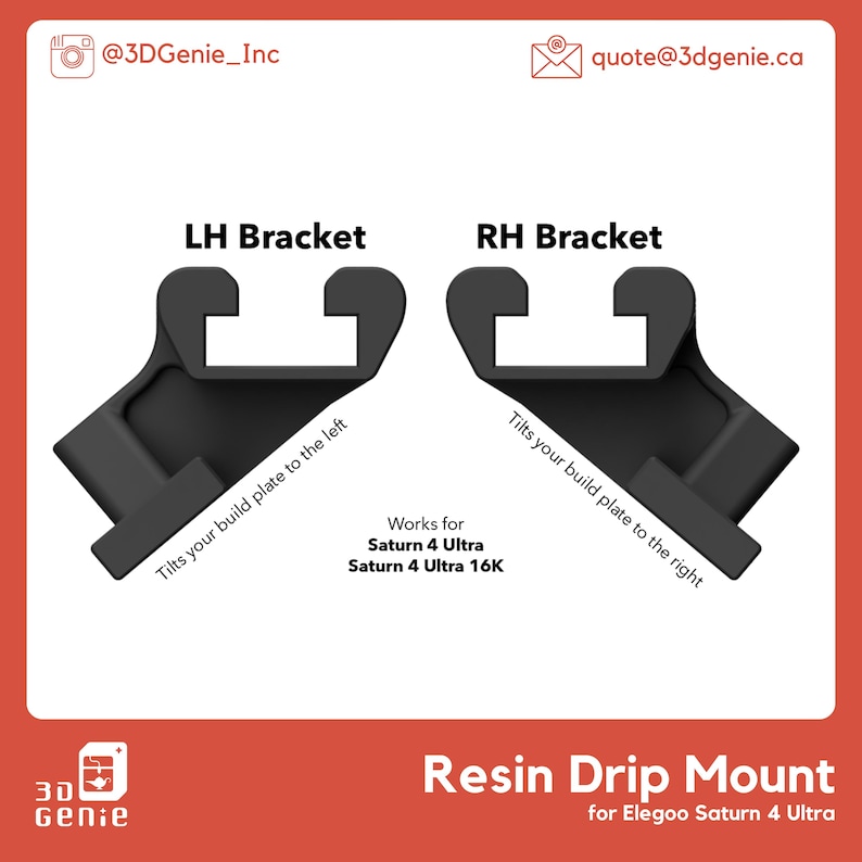 Elegoo Saturn 4 Ultra Resin Drip Mount | Drain Bracket | 50 Deg Incline ...