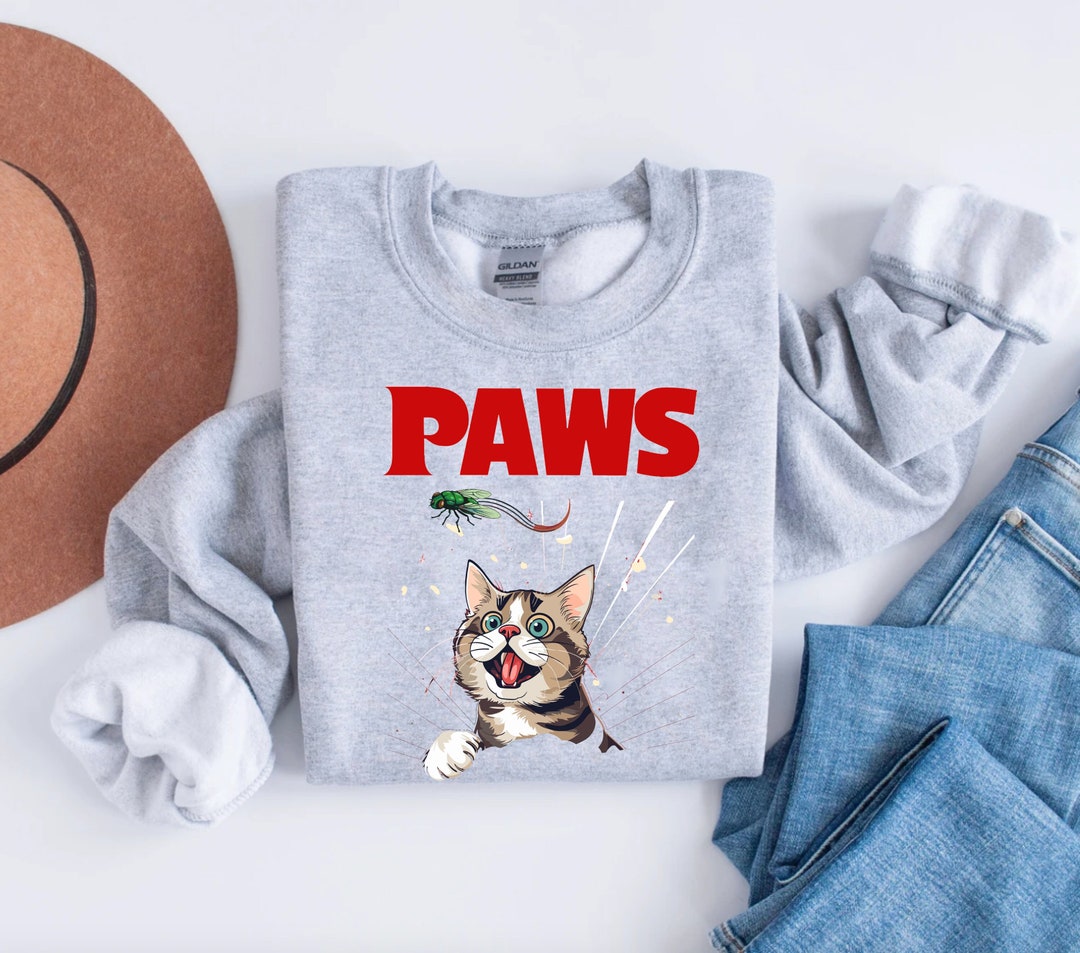 PAWS Sweatshirt,happy Cat Year Shirt,funny Cat Shirt,cat Movie Poster ...