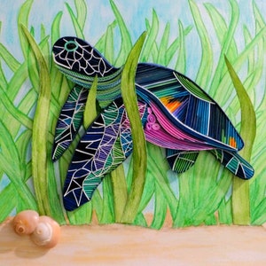 3D Quilled Sea Turtle - Etsy