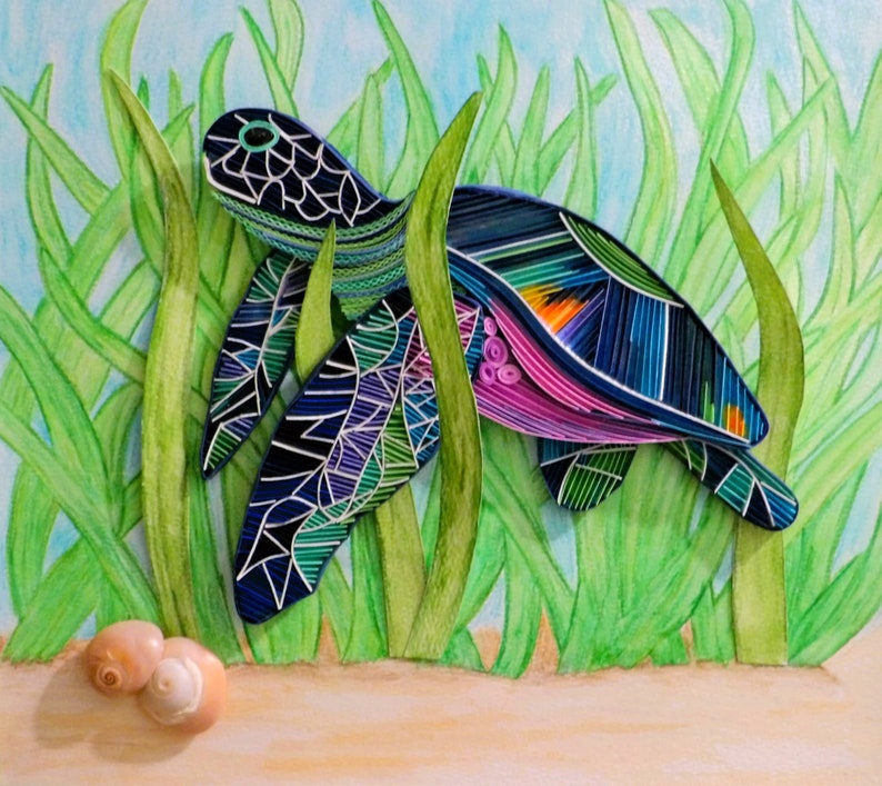 3D Quilled Sea Turtle - Etsy