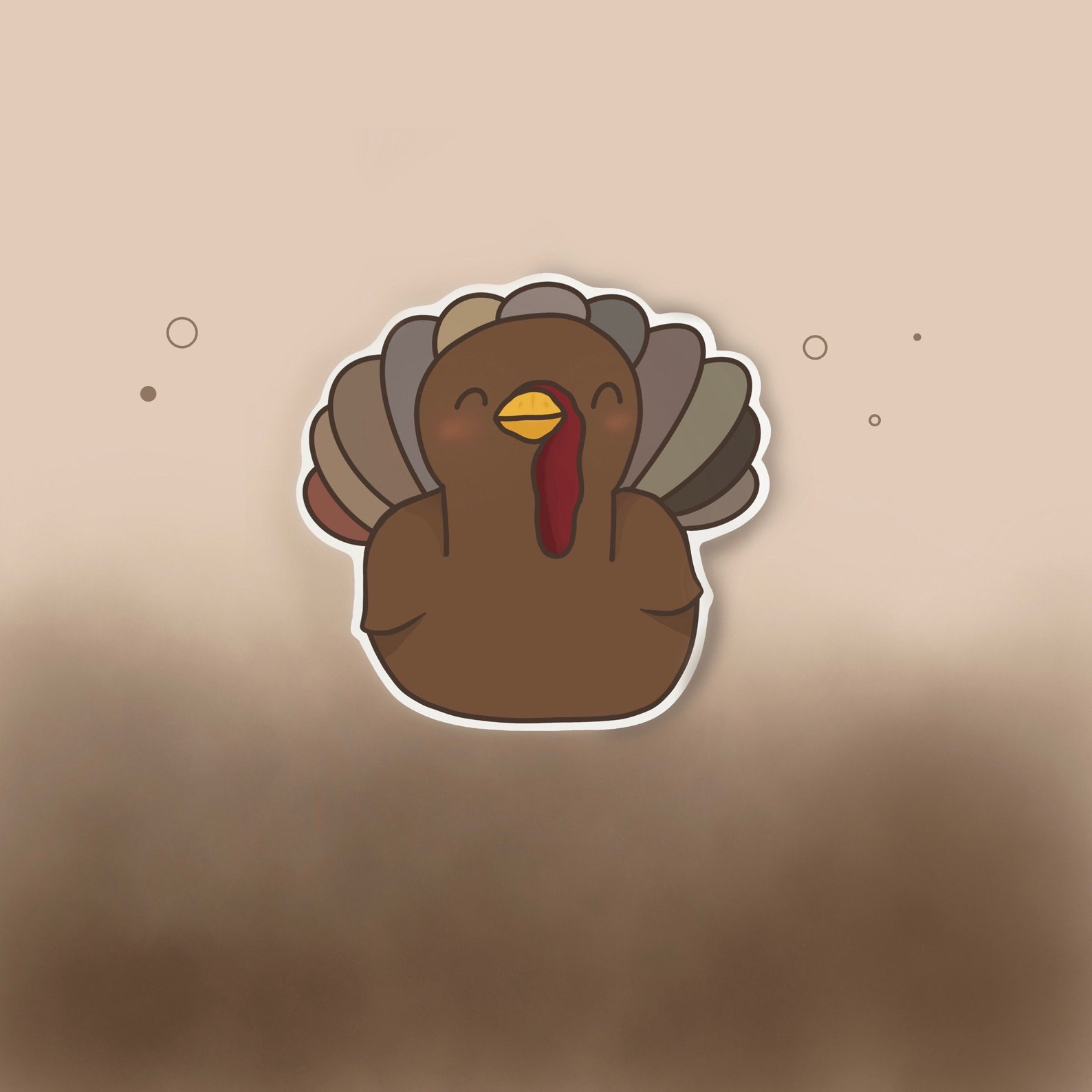 A3. Turk the Turkey Sticker Water-resistant Glossy Vinyl Kawaii Fall - Etsy