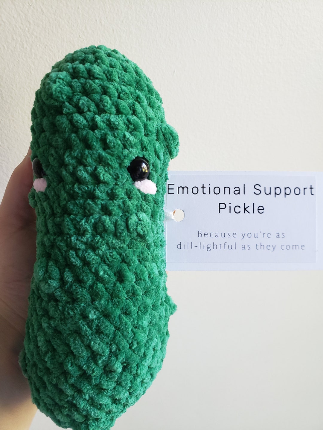 Emotional Support Pickle Plush Crochet Stuffed Kawaii Animal / Fruit ...