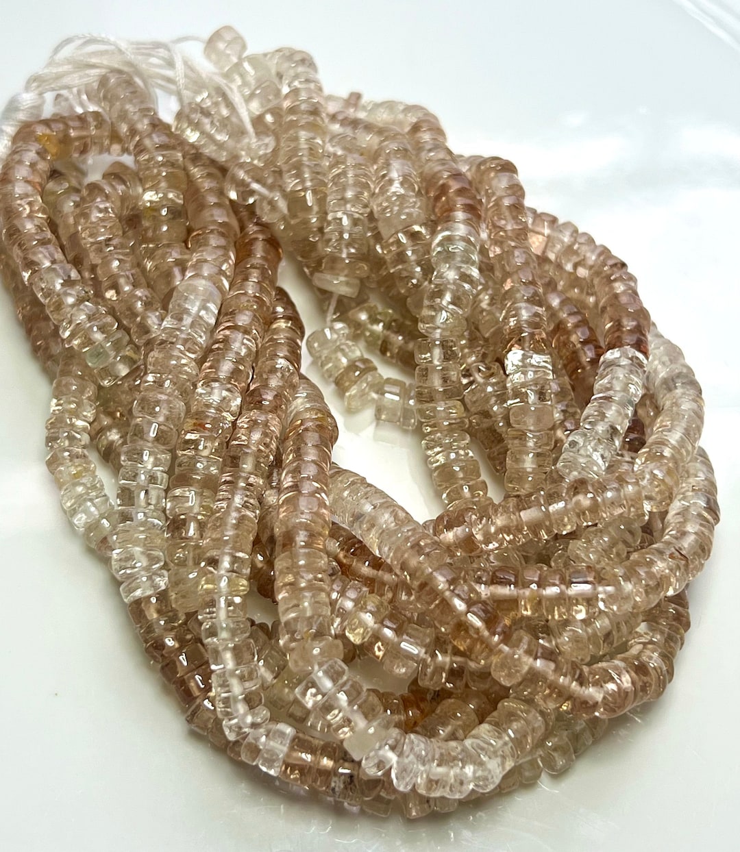 7.5" Strand IMPERIAL TOPAZ Smooth Wheel Gemstone Beads 4.5mm - 5mm ...