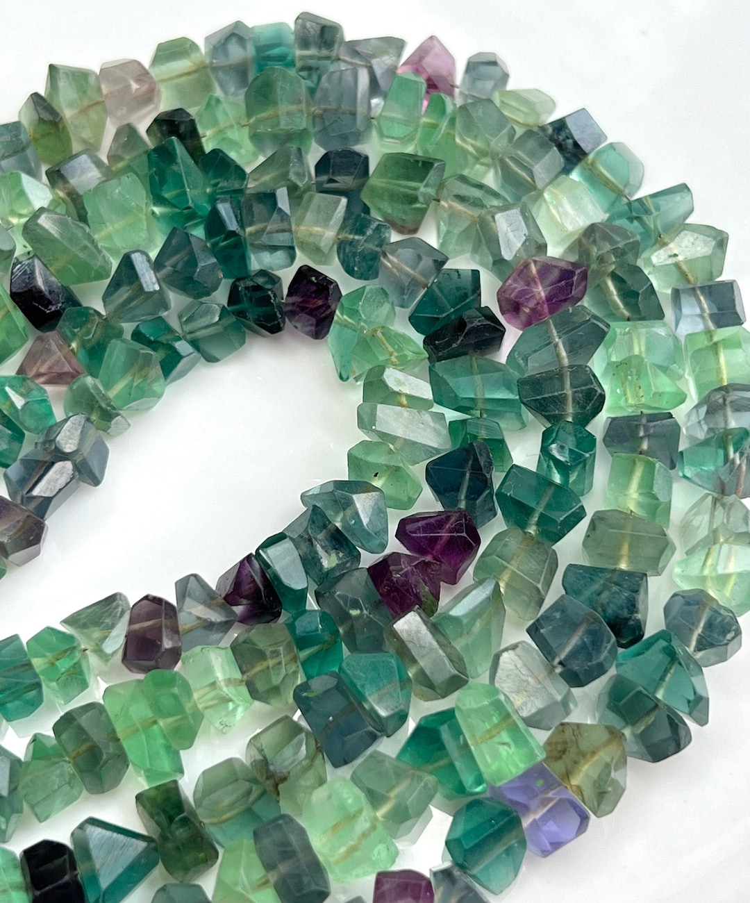 3.75" Strand Natural FLUORITE Irregular Cut Nuggets Gemstone Beads 5 ...