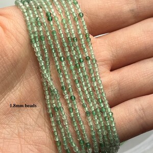 12" Strand Green STRAWBERRY QUARTZ Faceted Rondelles Gemstone Beads 1.8 ...
