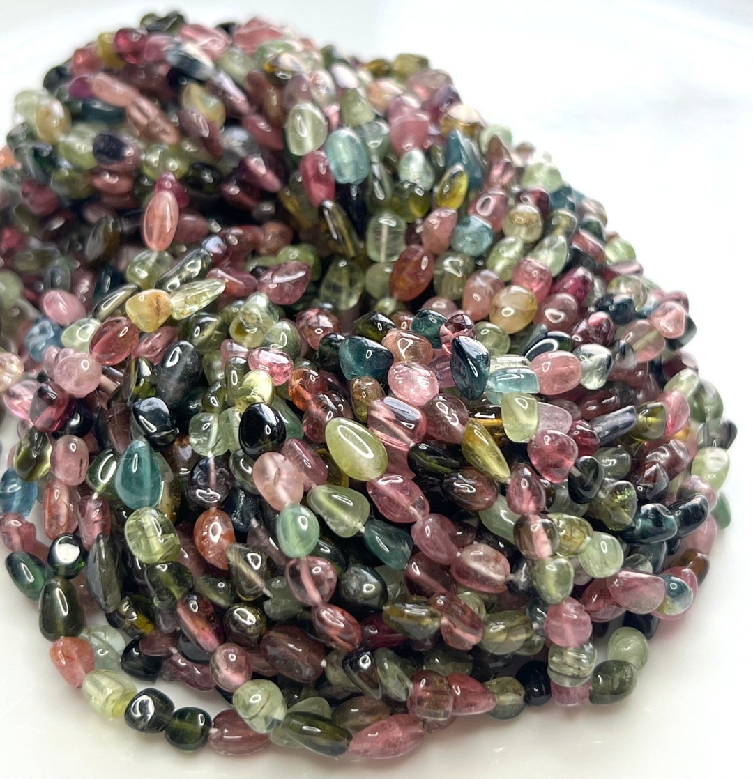 7 Inch Strand TOURMALINE Smooth Irregular Oval Nuggets Gemstone Beads 2 ...