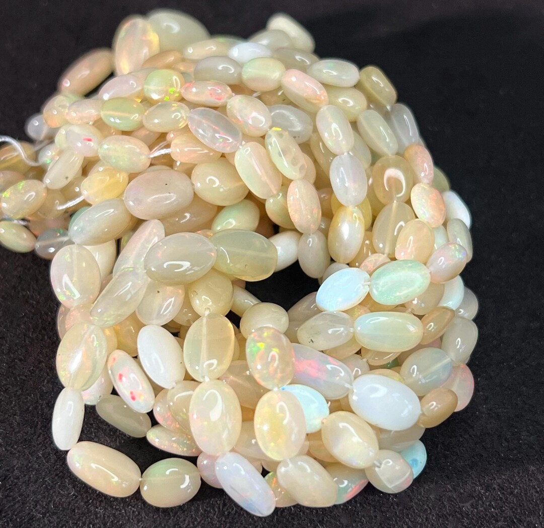 Buy 7 Strand Light Gold ETHIOPIAN WELO OPAL Smooth Oval Nuggets ...