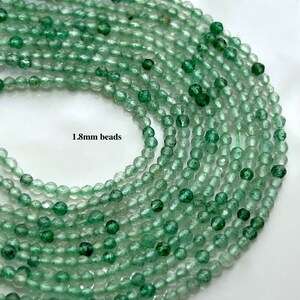 12" Strand Green STRAWBERRY QUARTZ Faceted Rondelles Gemstone Beads 1.8 ...