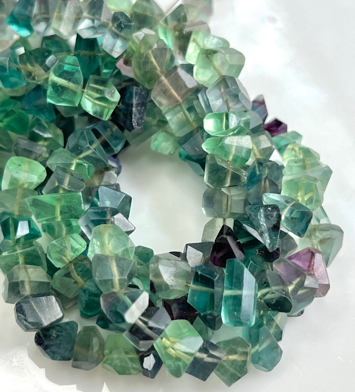 3.75" Strand Natural FLUORITE Irregular Cut Nuggets Gemstone Beads 5 ...