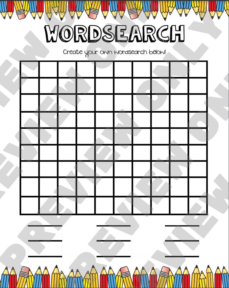 Create Your Own Word Search