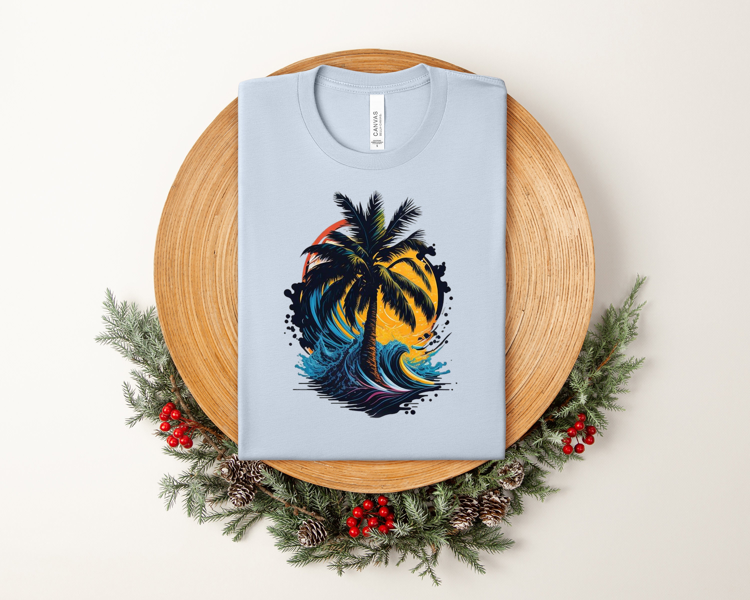 Art Work Illustration of Palm Tree Tshirt, Palm Tree T-shirt, Artistic ...