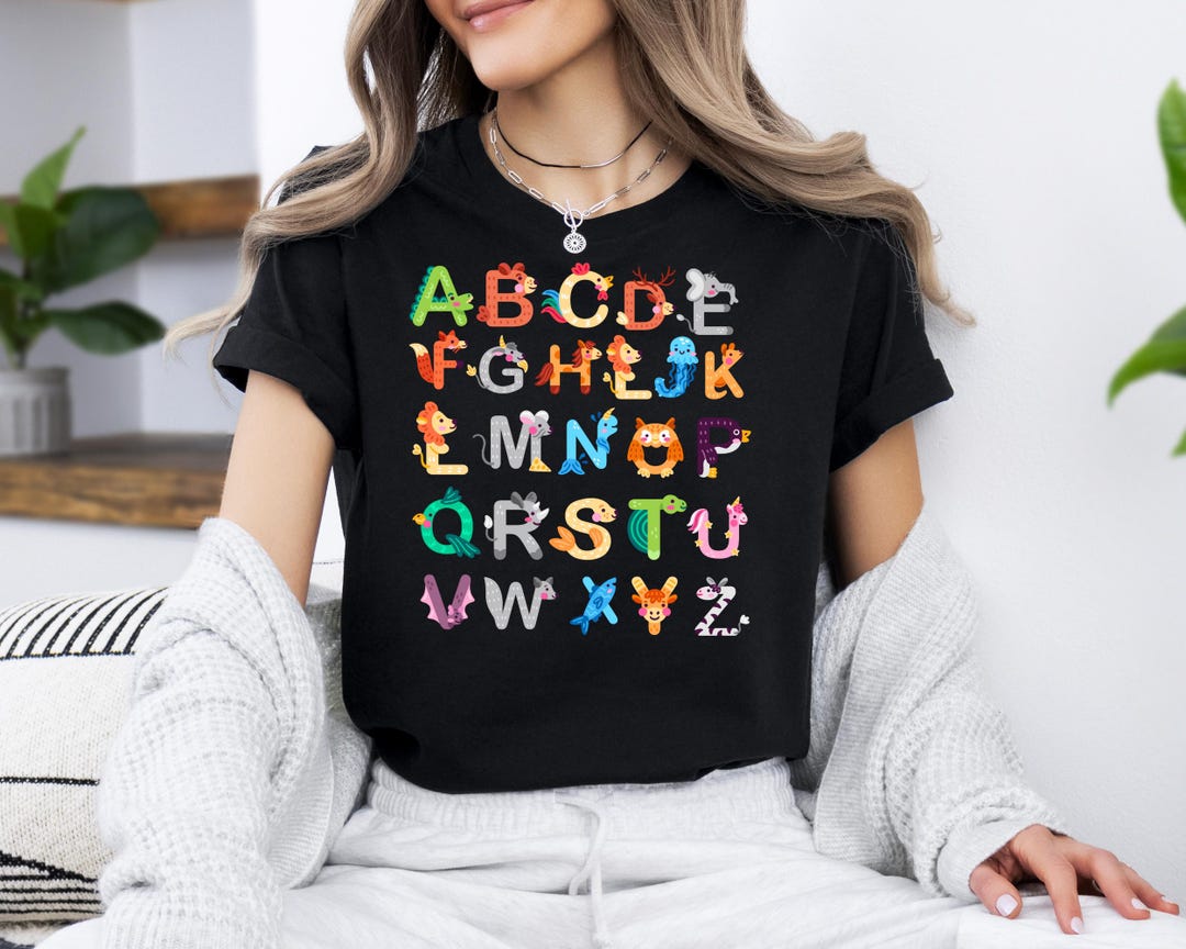 Alphabet Shirt, ABC Shirt, Animals Alphabet T-shirt, Kingergarten ...