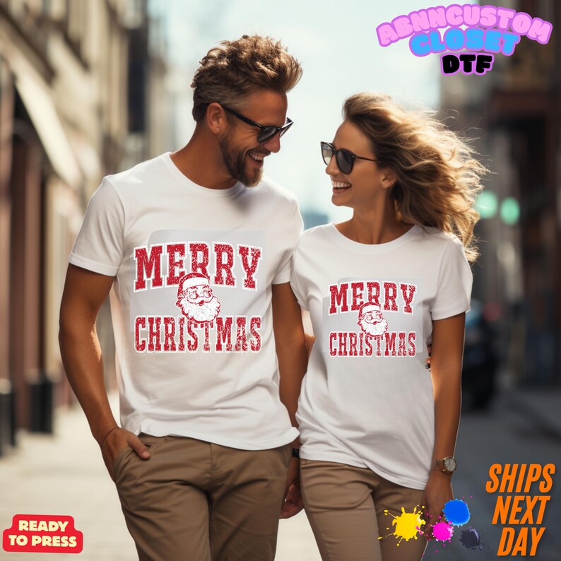 Boho Distorted Santa DTF Transfer | Unique Merry Christmas Graphic ...
