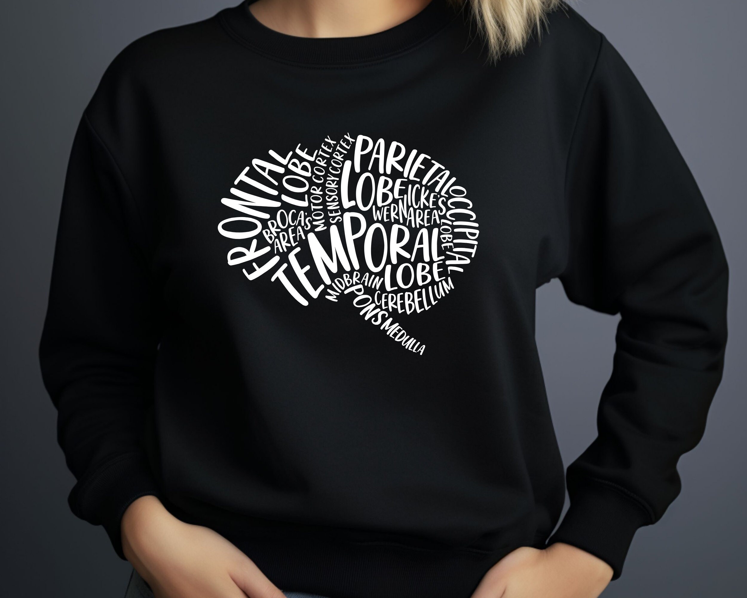 Anatomy of the Brain Sweatshirt, Anatomy of the Brain Hoodie, Nurse ...
