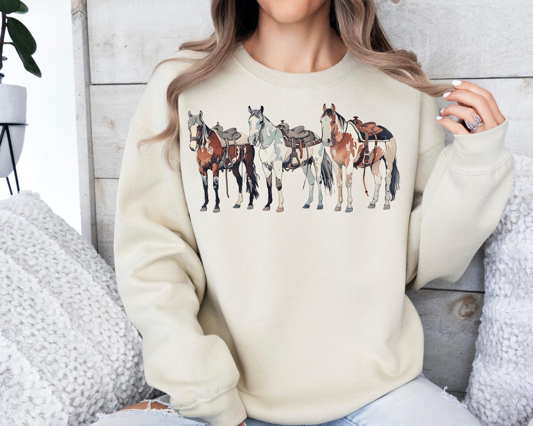 Cute Western Horses Sweatshirt, Popular Horse T-shirt, Horse Lovers ...