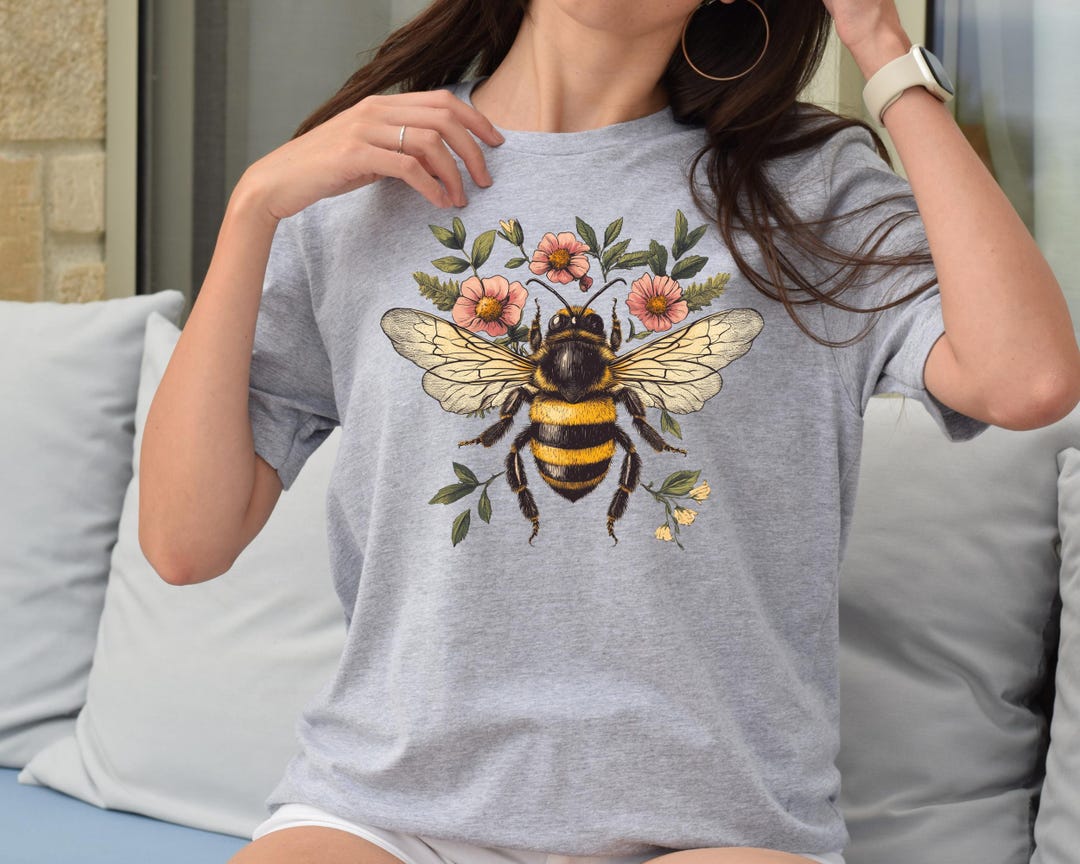 Bee Wildflower Shirt, Bee Shirt, Nature Shirt, Summer Tee, Cute Bee Tee ...
