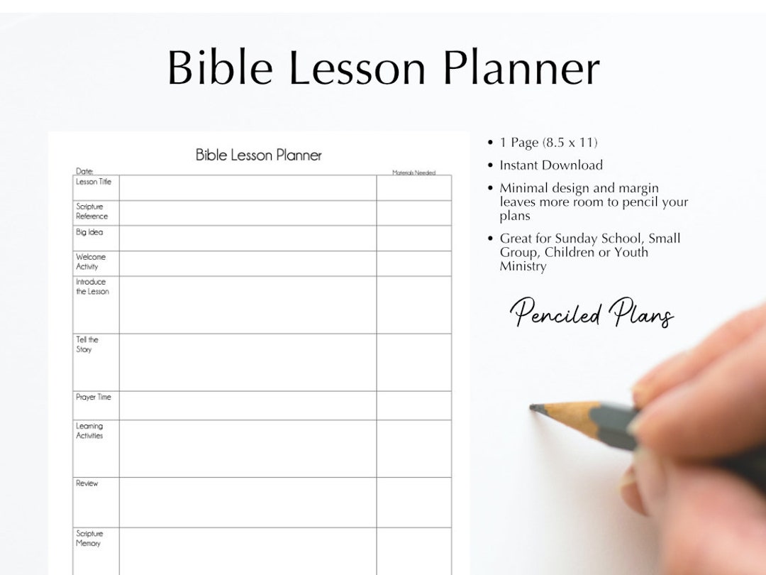 Bible Lesson Planner Printable PDF Instant Download Children's Ministry ...