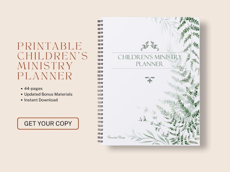 Children's Ministry Planner PDF Download Church Volunteer Management ...