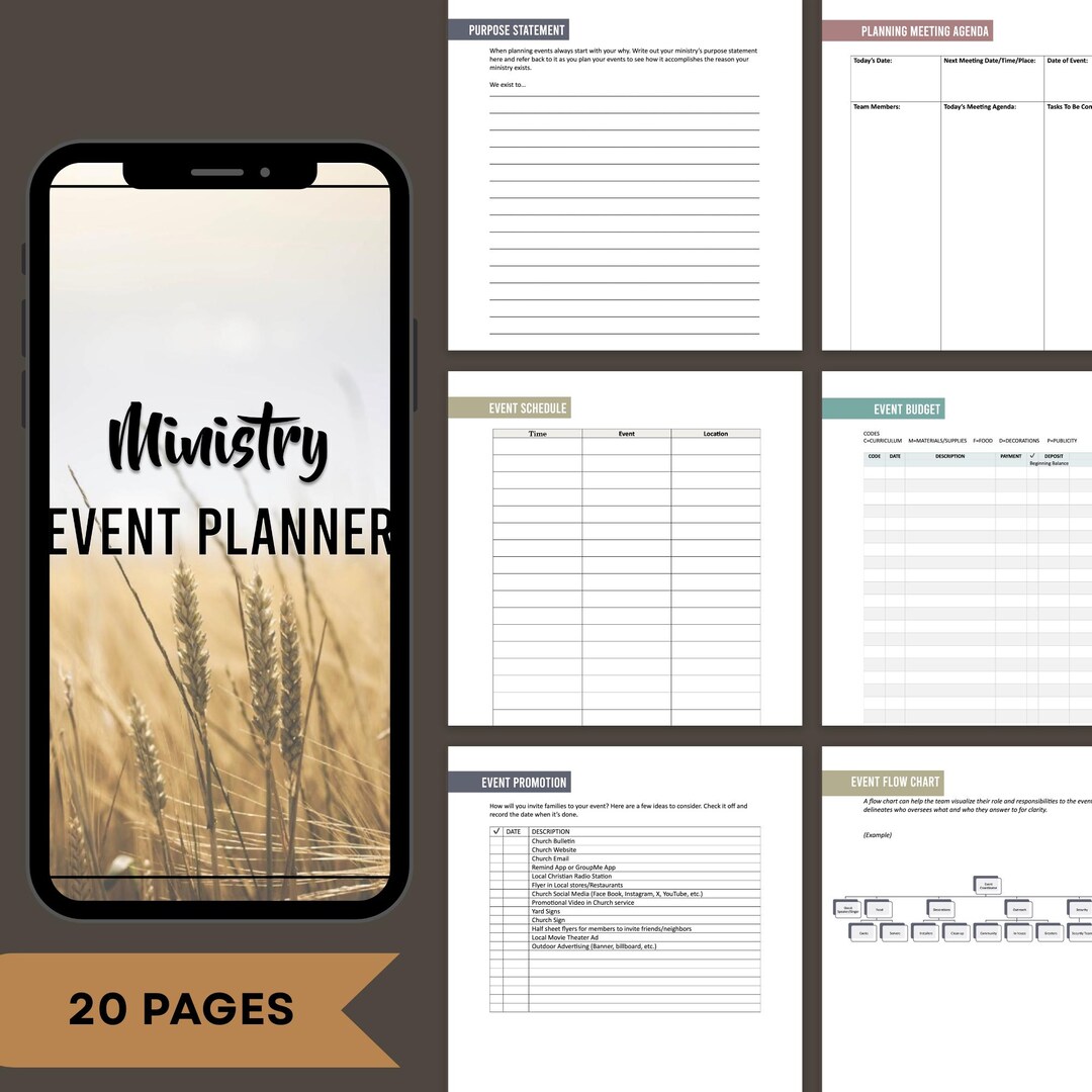 Ministry Event Planner Church & Parachurch Events PDF Download Meeting ...
