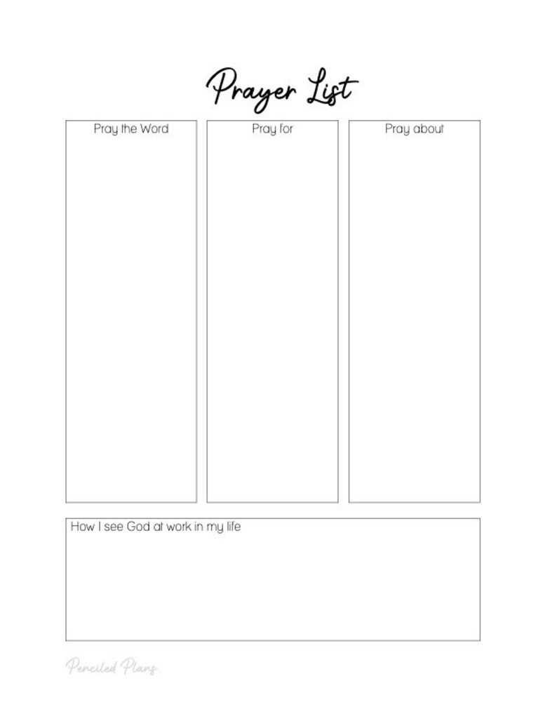 Prayer List PDF Printable Instant Download Goodnotes Compatible Journal ...