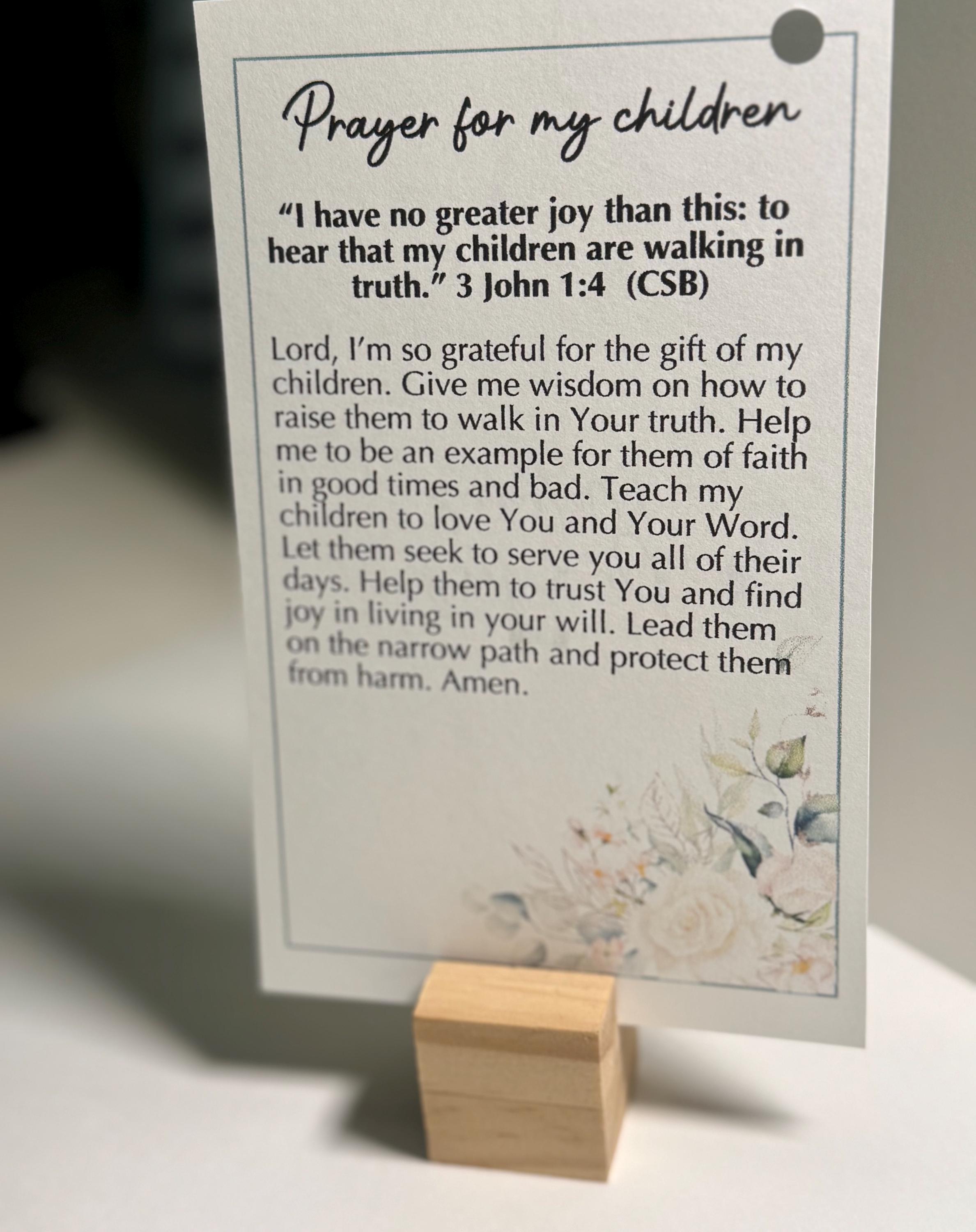 Mother's Prayer Cards Mother's Day Gift for Spiritual Parent Daily ...