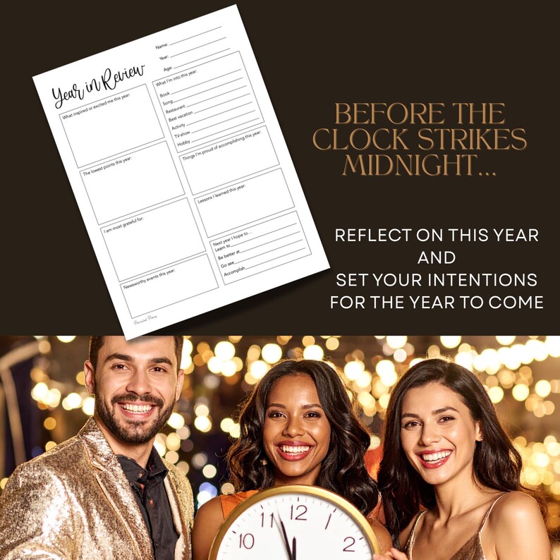 Year in Review Page PDF Printable Instant Download Fun New Years ...