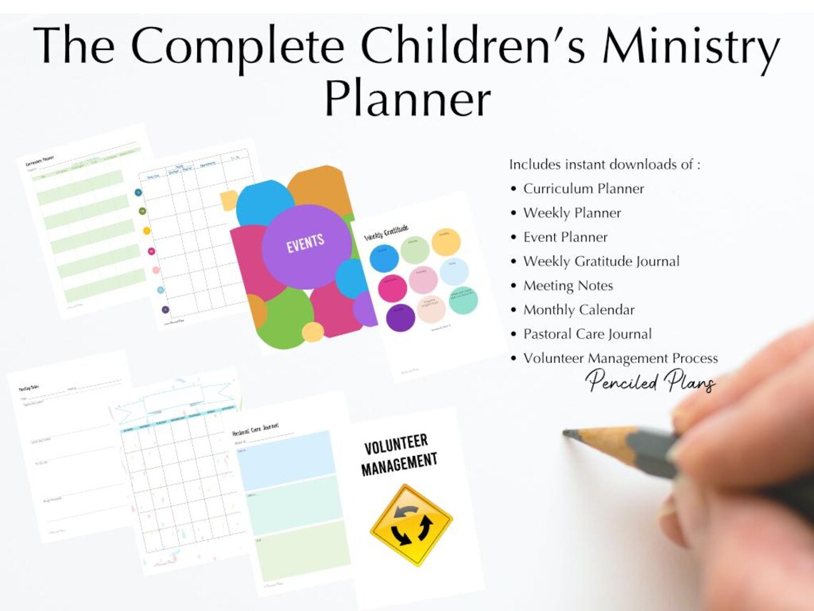 Children's Ministry Planner (PDF Download): Volunteer Management, Event ...