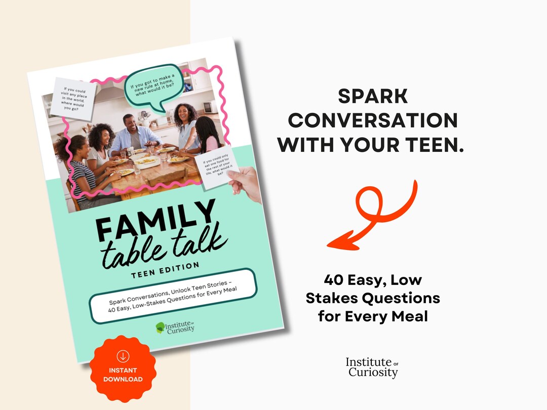 Family Table Talk, Teens, Parenting, Icebreakers, Conversation Starters ...