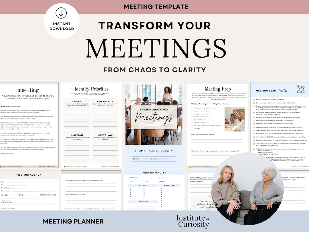 Meeting Planner, Meeting Template, Business Template, Meeting Agenda ...