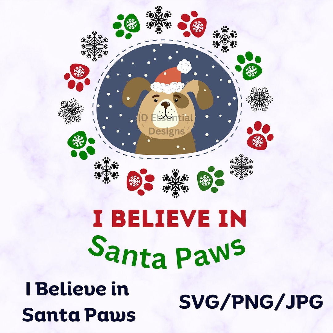 Dog Christmas, Santa Paws PNG, Christmas Dog PNG, Santa Paws - Etsy