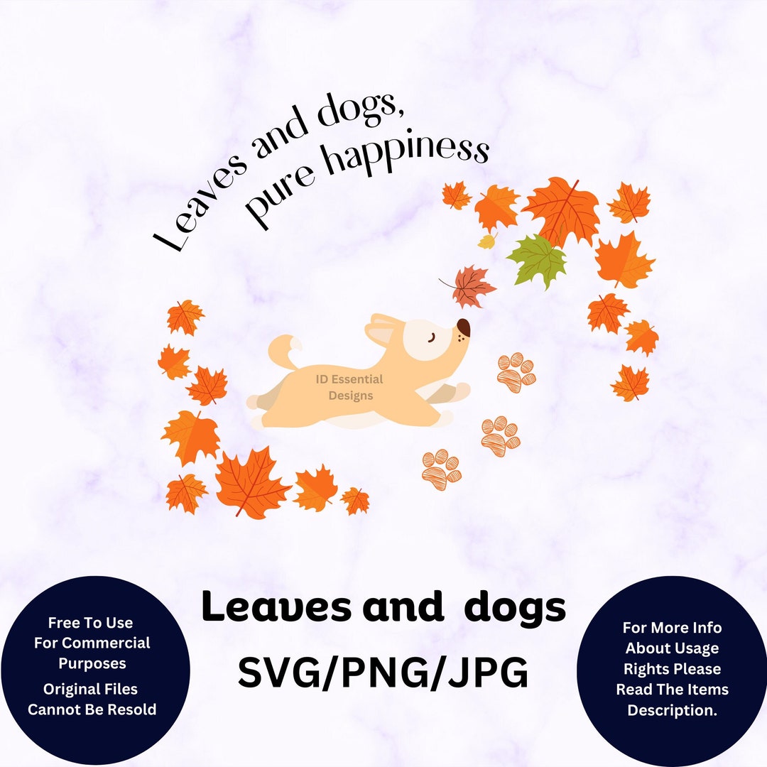 Fall Dog, Fall Dog SVG, Leaves SVG, Dog SVG, Happy Dog - Etsy