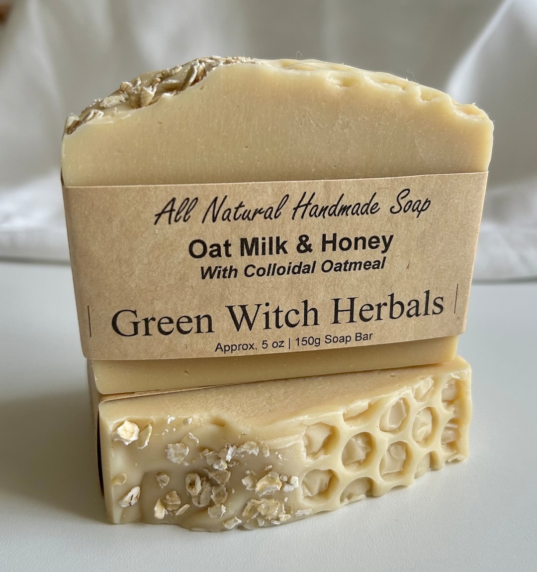 All Natural Oat Milk and Honey Face & Body Bar Gentle Moisturizing Soap ...