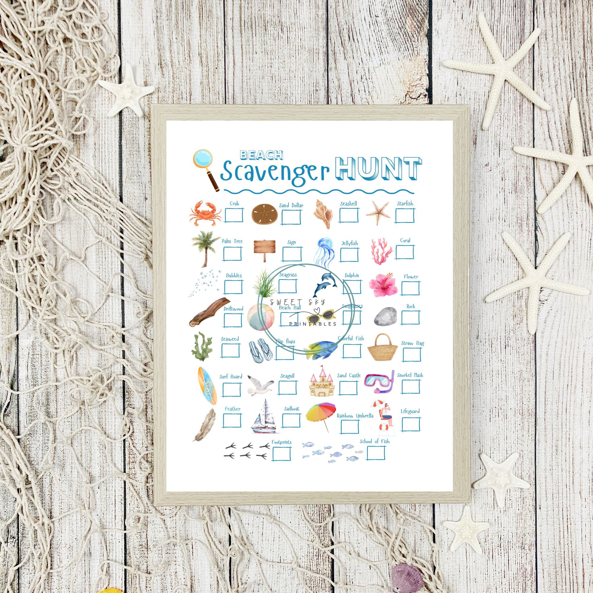 Beach Scavenger Hunt, Printable Beach Game for Kids, Fun Gift Idea ...