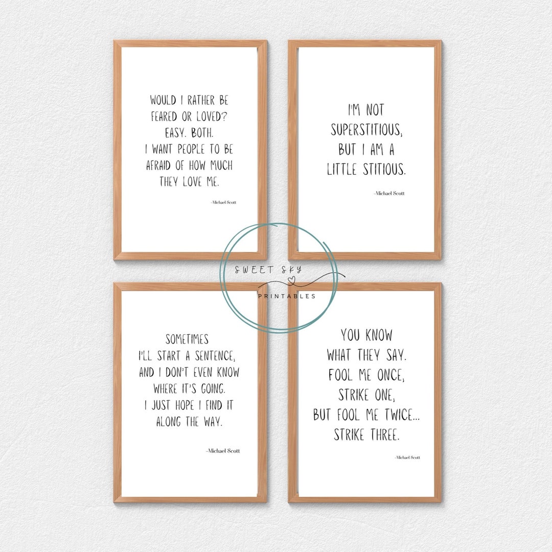 Michael Scott 4 Quote Bundle, the Office Poster, Fool Me Once ...
