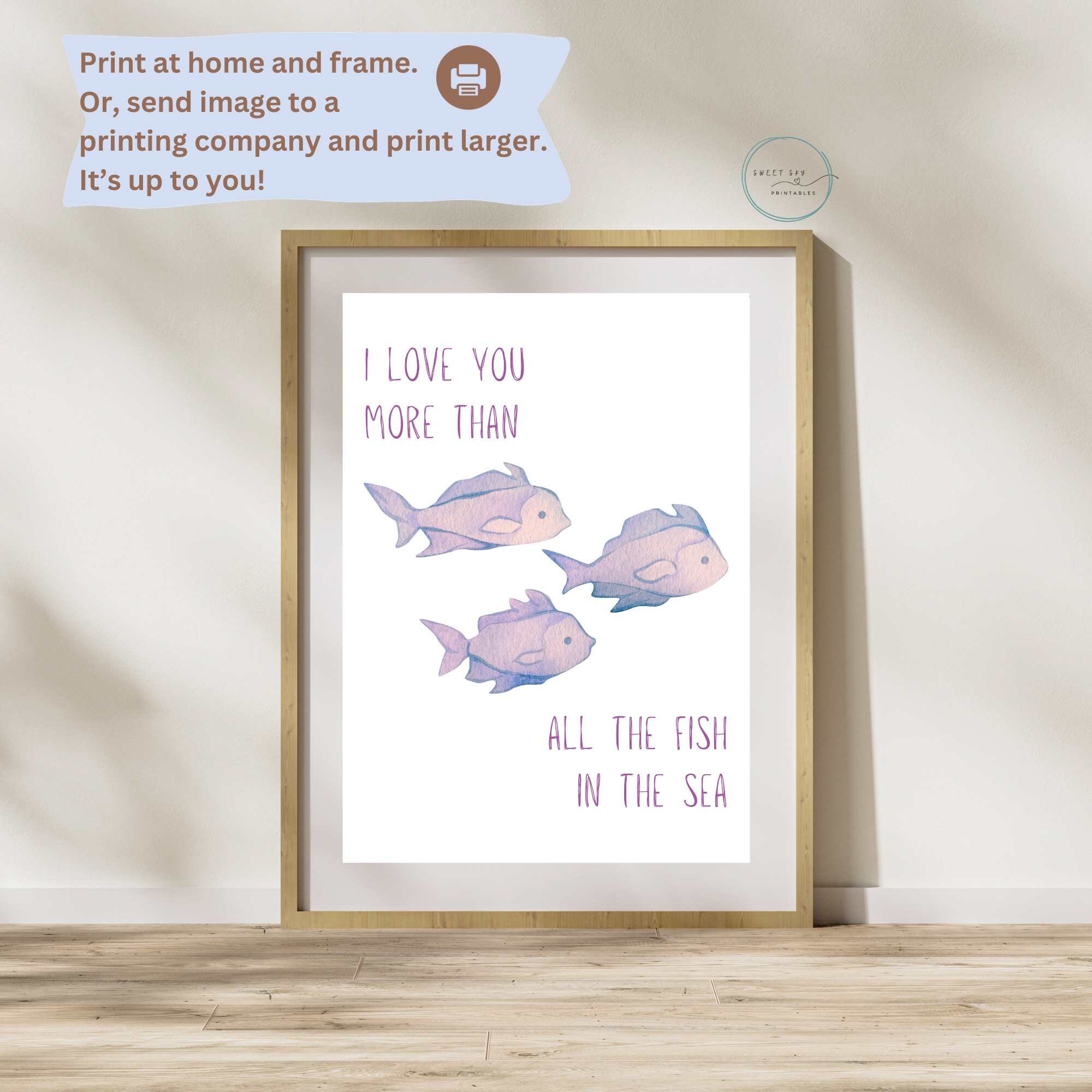 I Love You More Than All the Fish in the Sea, Girl Baby Gift, Newborn ...