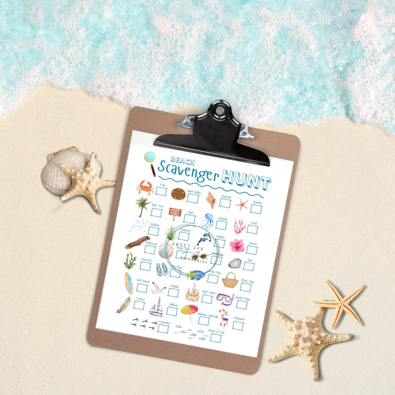 Beach Scavenger Hunt, Printable Beach Game for Kids, Fun Gift Idea ...