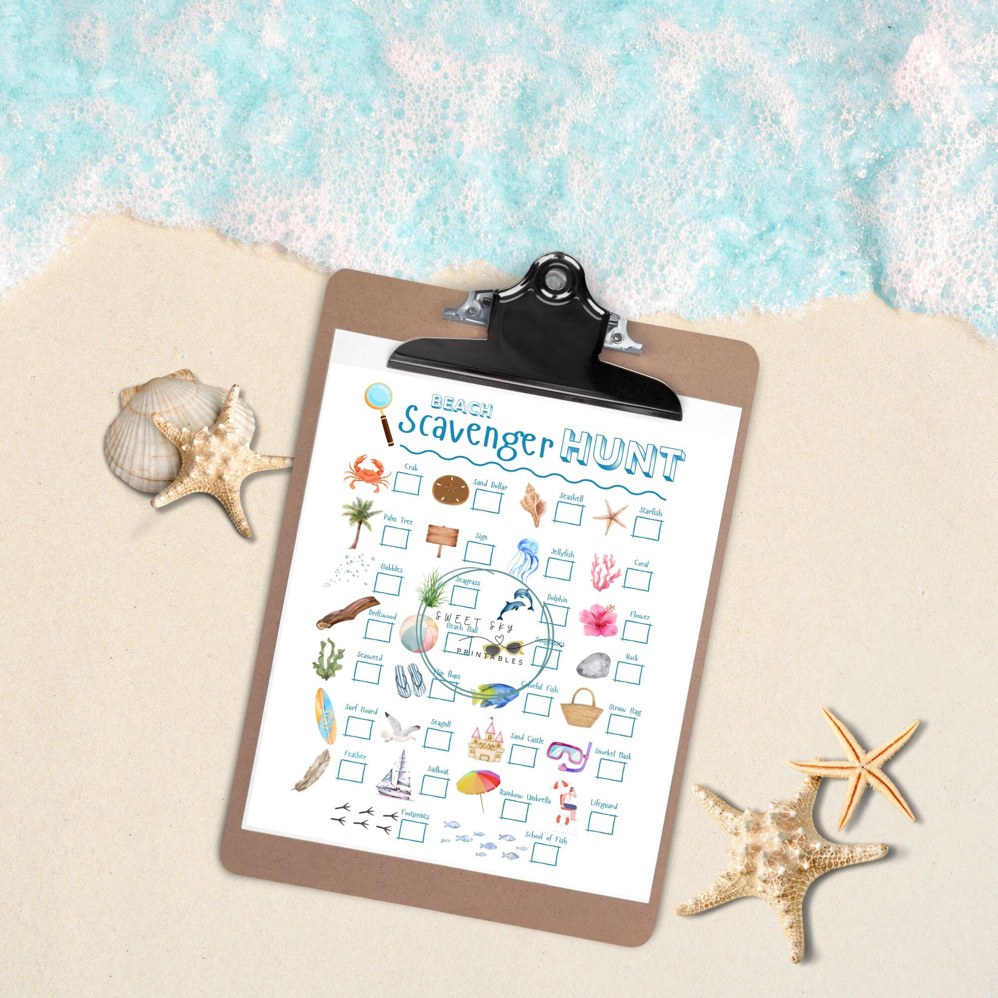 Beach Scavenger Hunt, Printable Beach Game for Kids, Fun Gift Idea ...