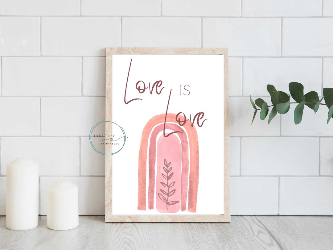 Love is Love, Quotes About Love, Inspirational Wall Art, Boho Wall Art ...