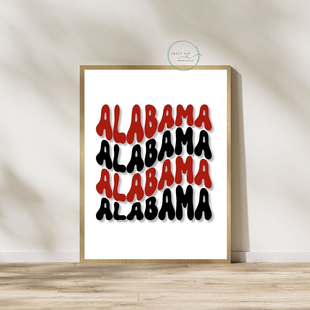 Alabama Poster, University of Alabama, Roll Tide, Football Party Decor ...