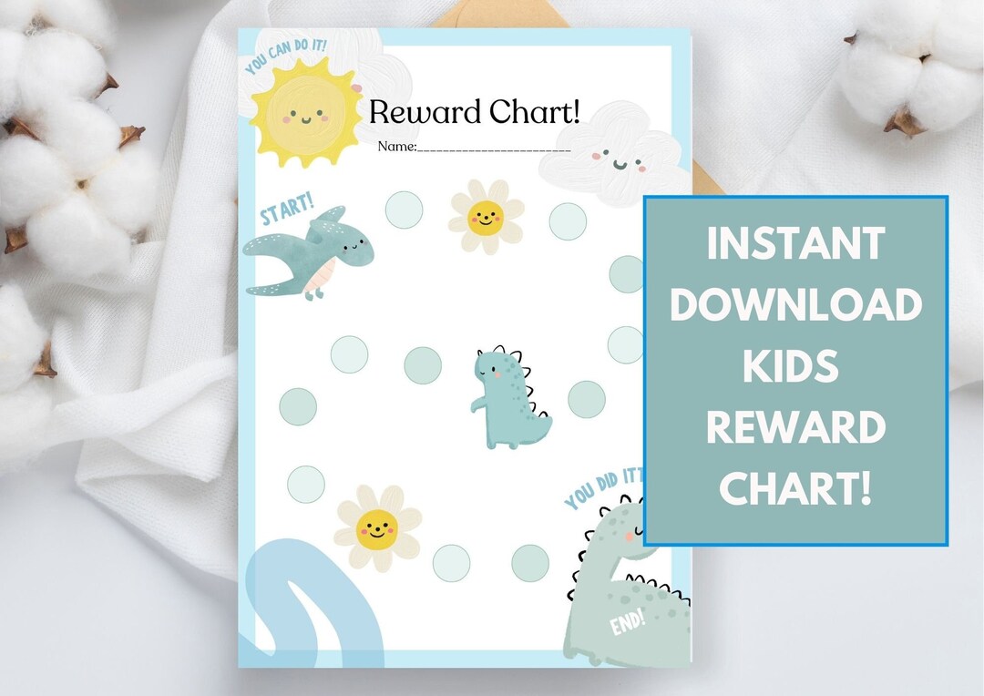 Dino Themed Reward Chart, Toddler Reward Chart, Reward Chart Printable ...