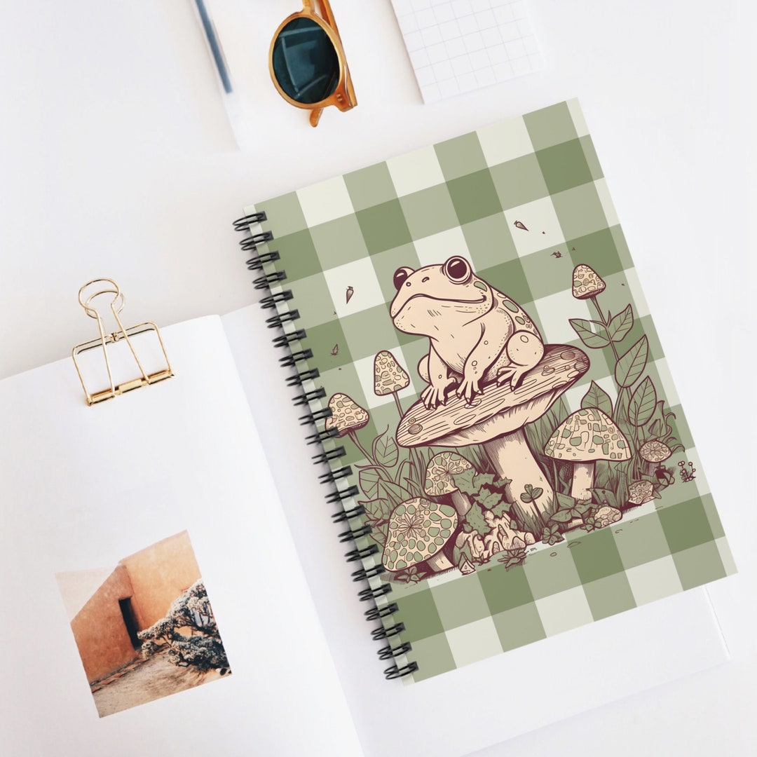 Whimsical Gingham Frog Notebook - Perfect Teen Gift for Cottagecore ...
