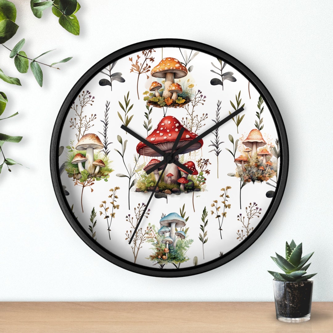 Cottagecore Mushroom Wall Clock, Whimsical Home Decor, Decorative Wall ...