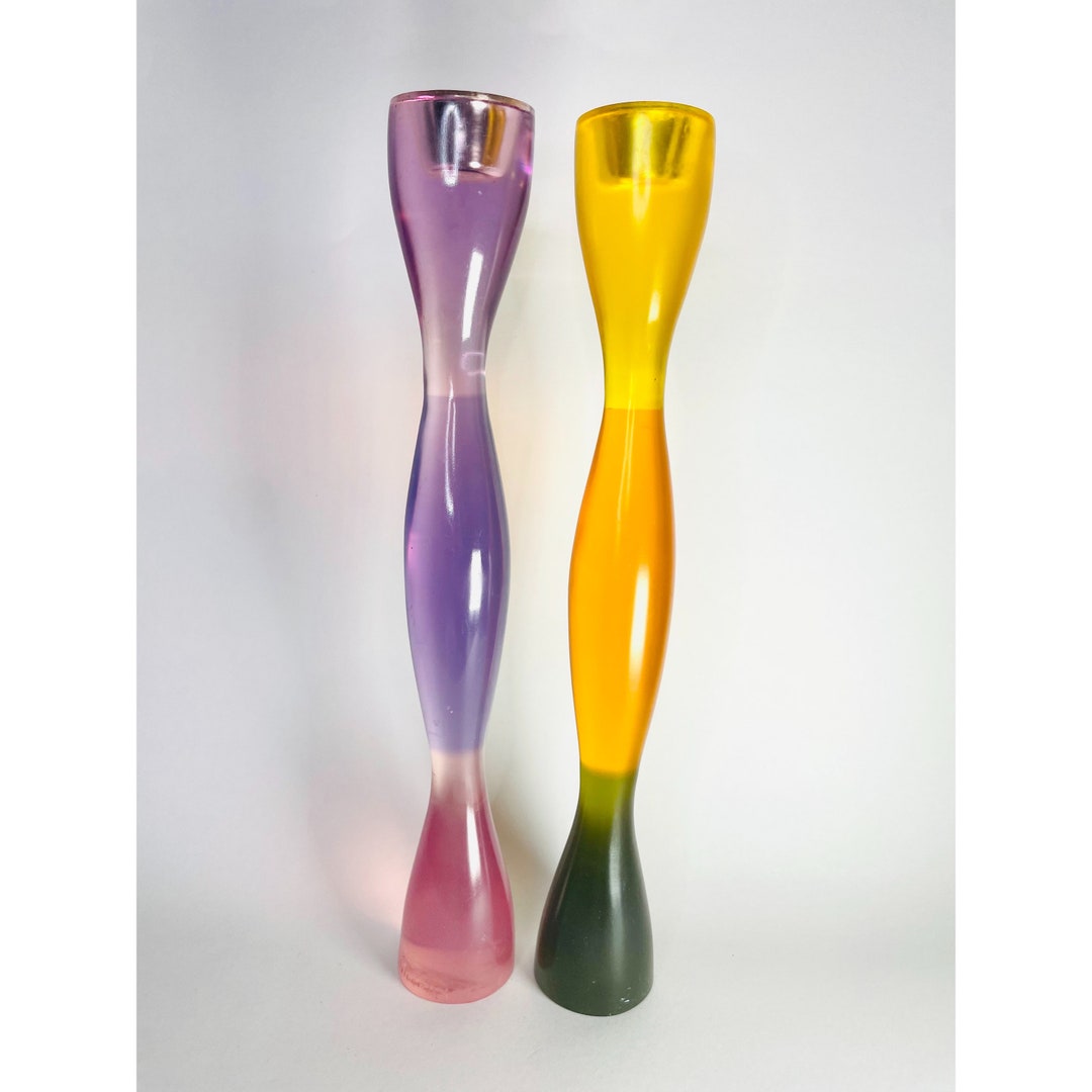 RARE MCM Artecnica Vintage Colorful Ombre Resin Acrylic Funky Unique ...