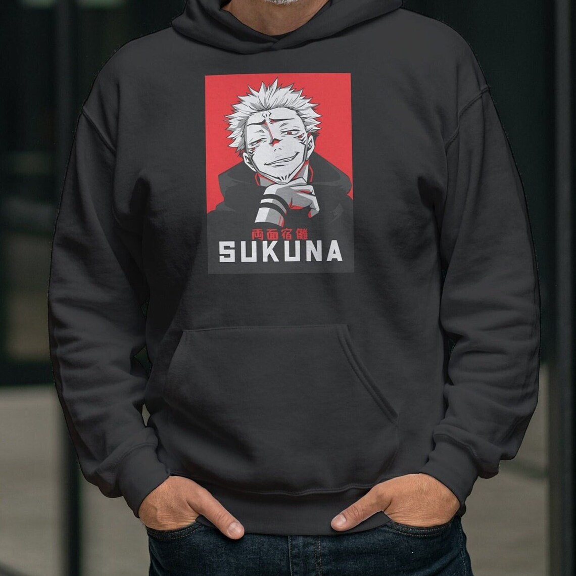 Jujutsu Kaisen Hoodie, Black Anime Hoodie, JJK Merch, Sukuna Hoodie ...