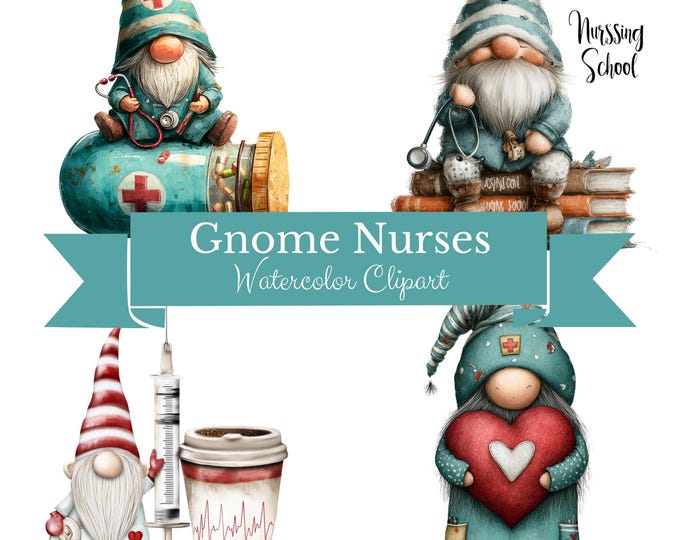 Nurse Gnome Clipart, Healthcare Gnome Clipart, Medical Gnome ...
