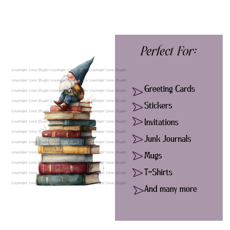 Book Lover Gnome Png Clipper Bundle - Etsy