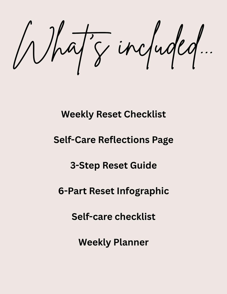 Weekly Reset Planner for Moms – Self-care Printable, Reflection Journal ...