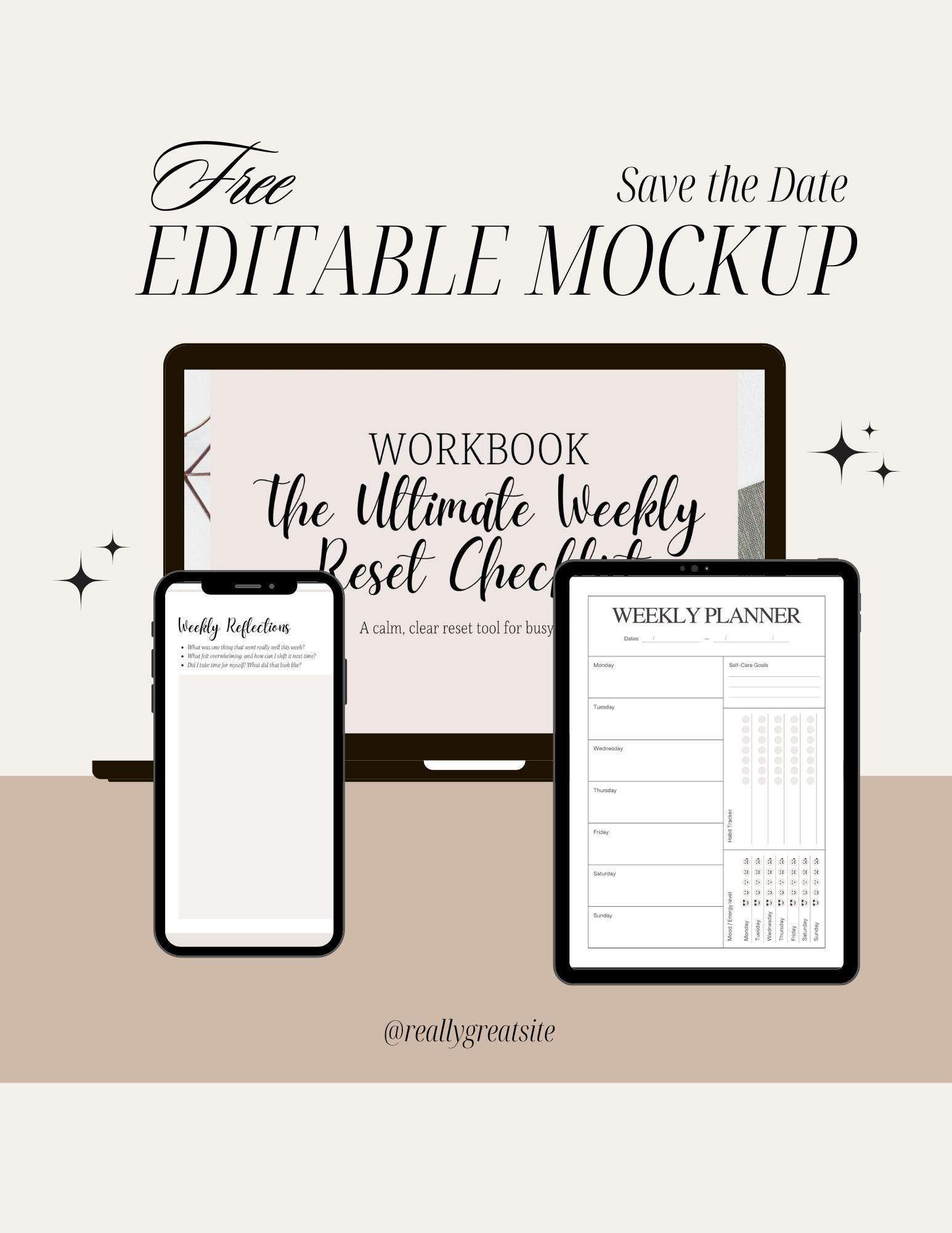 Weekly Reset Planner for Moms – Self-care Printable, Reflection Journal ...