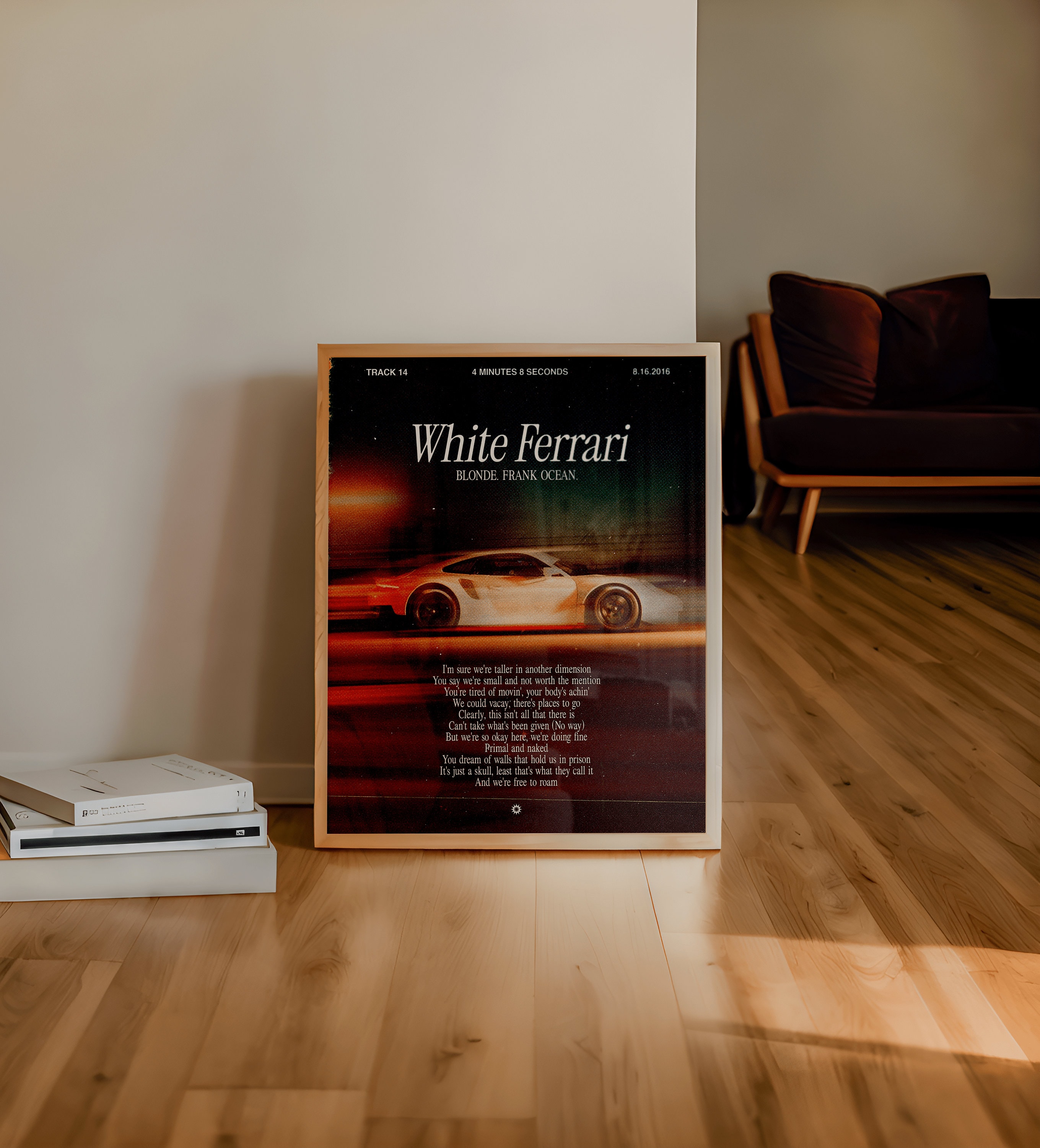 Frank Ocean White Ferrari Blonde Poster Modern Art Print Home Wall ...